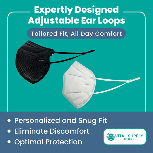 KN95 Masks with Adjustable Ear Loops – VitalSupplyStore.com